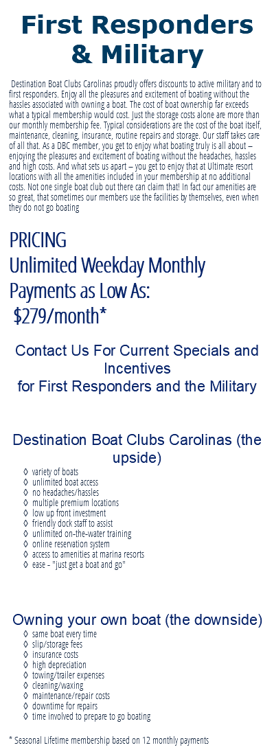 First Responders | Destination Boat Clubs Carolinas