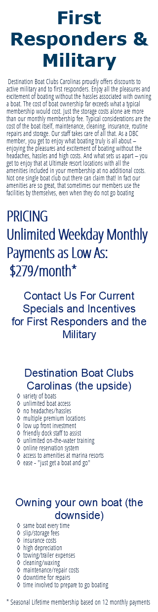 First Responders | Destination Boat Clubs Carolinas